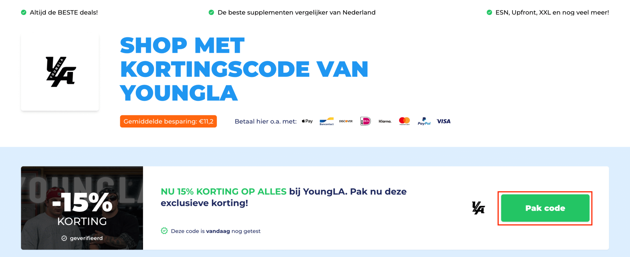 -15% kortingscode bij YoungLA: geldig op ALLES!